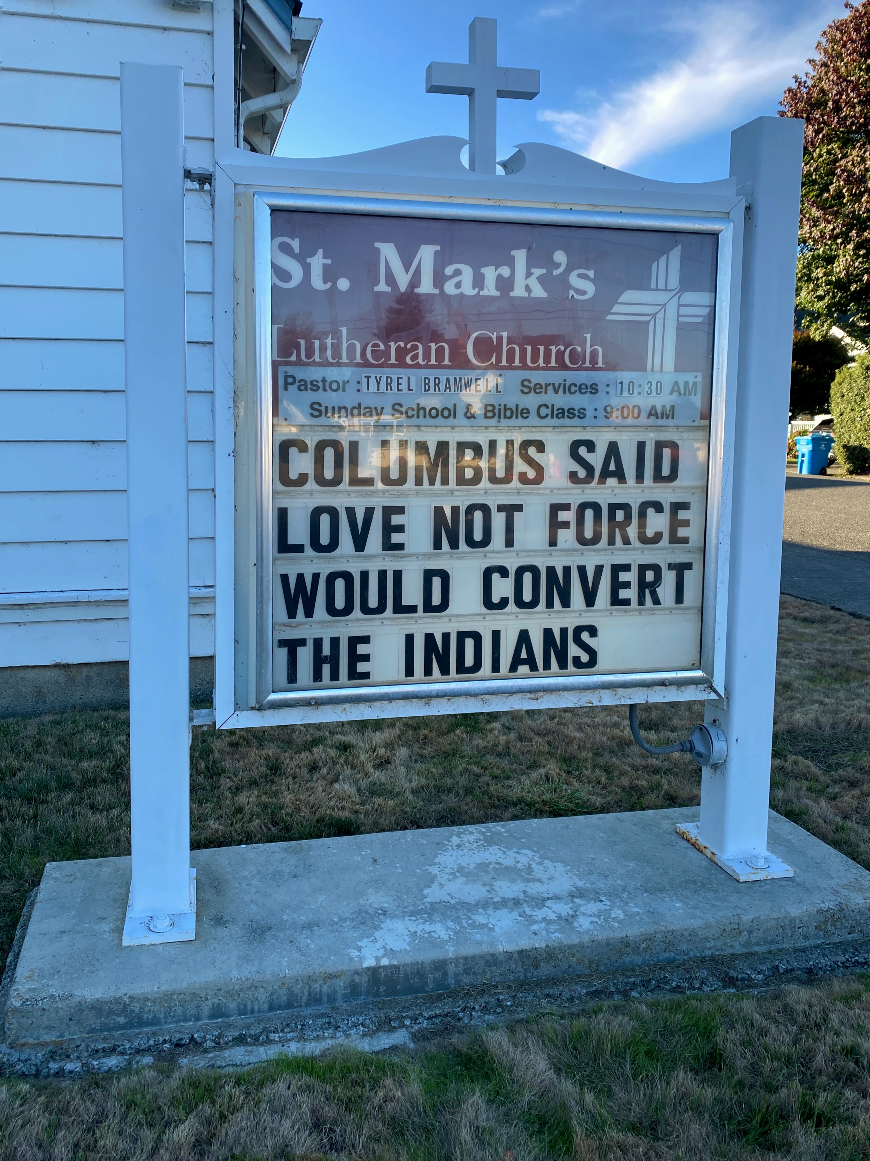 Christopher Columbus Loved the Indians – St. Mark Lutheran Church